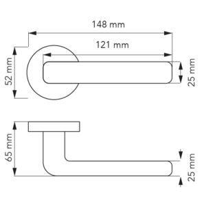 Set maner usa camera Lina, cu rozeta rotunda. Dimensiuni: L:148 mm; l ...